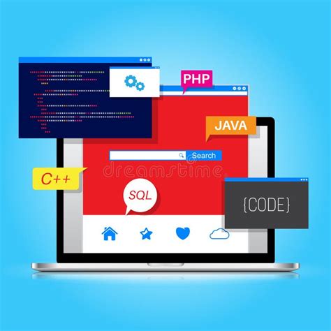 Programming And Coding Web Design Stock Vector Illustration Of