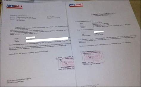 Surat Keterangan Kerja Alfamart 57 Koleksi Gambar