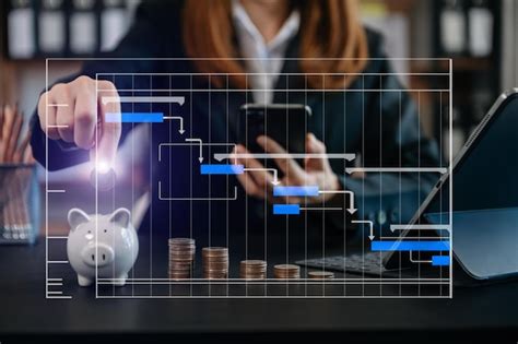 Premium Photo Businesswoman Holding Coins Putting In Glass With Using