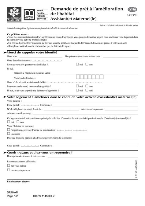 Formulaire De Demande Caf Fr