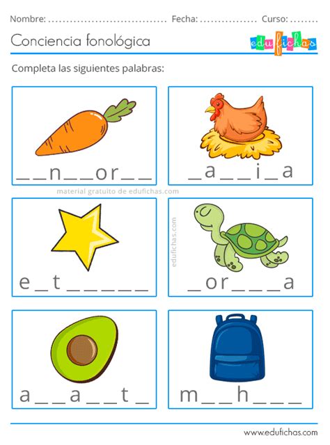 Conciencia Fonológica y Silábica Actividades para Niños Gratis