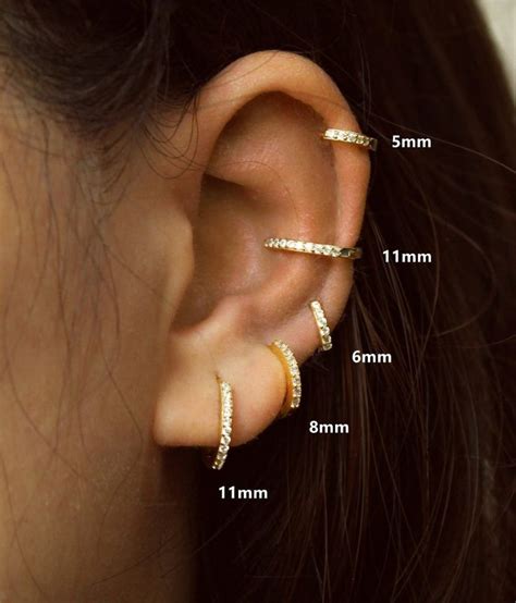 CZ Cartilage Hoop Helix Hoop Earring Tiny Hoop Conch Hoop Etsy