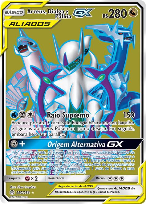 Arceus Dialga e Palkia GX Pokémon MYP Cards