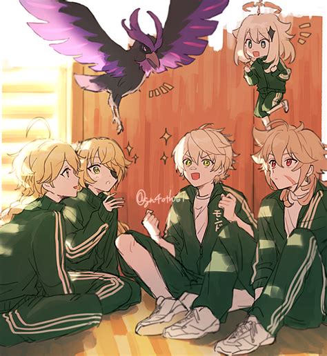 Aether Paimon Fischl Razor Bennett And 1 More Genshin Impact Drawn By Suitchign4othi61