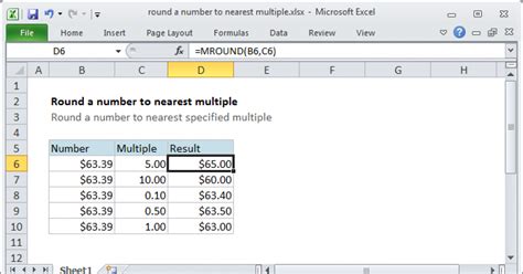 Round A Number To Nearest Multiple Excel Formula Exceljet