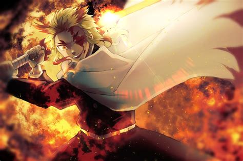 X Resolution Kyojuro Rengoku Fight Mode Demon Slayer Kimetsu No