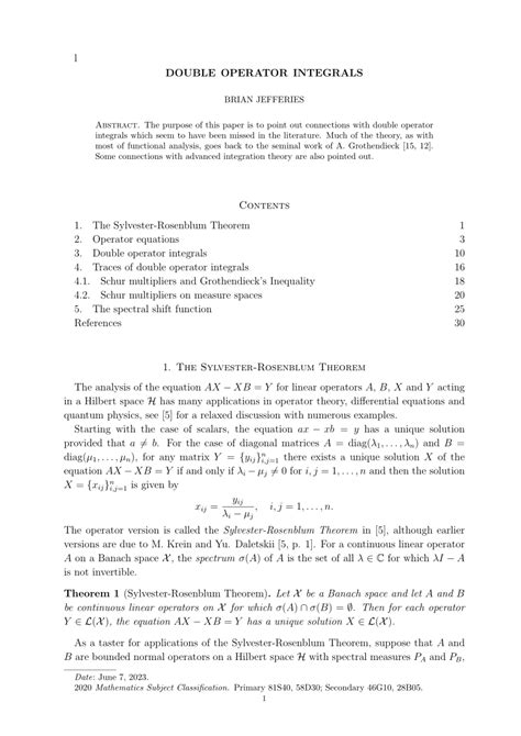 pdf double operator integrals