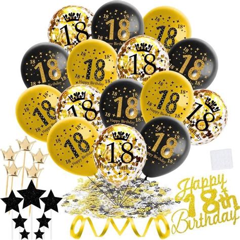 Ballon 18 Ans Anniversaire 47 Pièces Deco Anniversaire 18 Ans Garcon