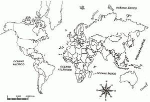 20 Mapas Mundi Preto e Branco para Imprimir e Colorir Educação
