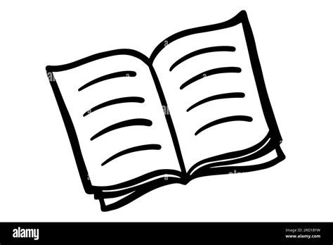Open Book Icon Doodle Style Bookstore Logo Design Stock Vector Image