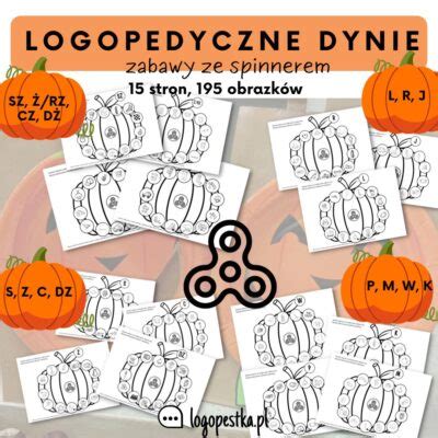 PAKIET Logopedyczne DYNIE z głoskami SZ Ż RZ CZ DŻ S Z C DZ W