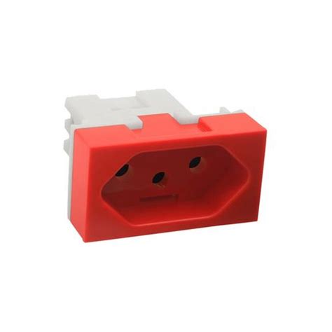 Modulo Tomada 10A Vermelho 2P T 250V Modulare Evidence FAME CENTRAL
