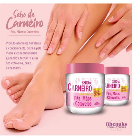 Creme Hidratante Sebo de Carneiro Pés Mãos e Cotovelos Uréia e