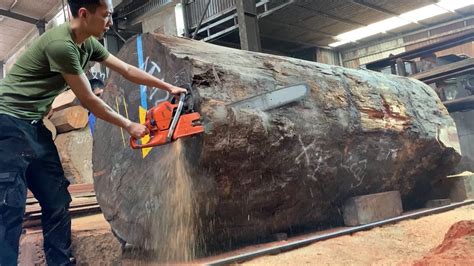 Amazing Sawmill Wood Cutting Extremely Fastest Biggest Wood Sawmill