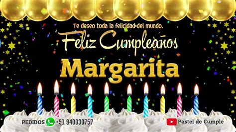 Feliz Cumplea Os Margarita Pastel De Cumplea Os Con M Sica Para