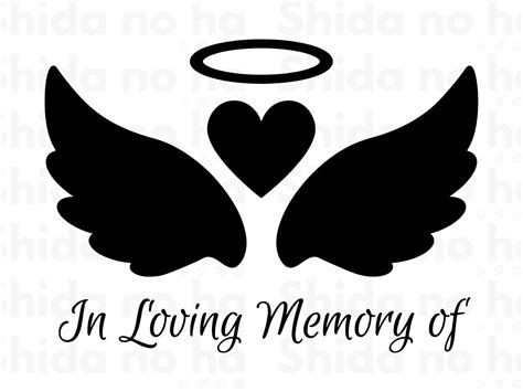 Memorial Day SVG Memory Angel Wings Heart SVG Editable Svg File For