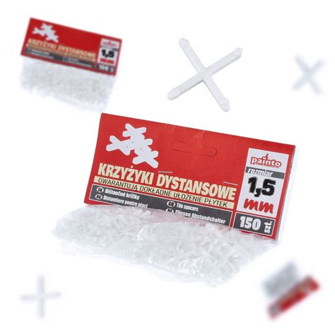 150x KRZYŻYKI DYSTANSOWE 1 5 mm POZIOMOWANIA PŁYTEK GLAZURY Kliny