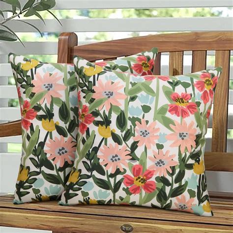Amazon Pyonic Outdoor Pillows Cover Pack Of 2 Floral Waterproof