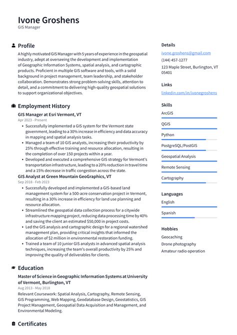 Top Gis Manager Resume Objective Examples Resumecat
