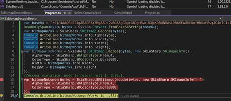 skbitmap decode access violation w span and skimageinfo · issue 2634 · mono skiasharp · github