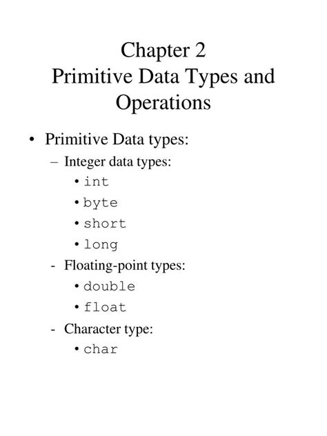 ppt chapter 2 primitive data types and operations powerpoint presentation id 5635947