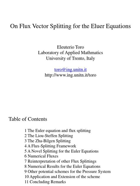 pdf on flux vector splitting for the euler equation dokumen tips