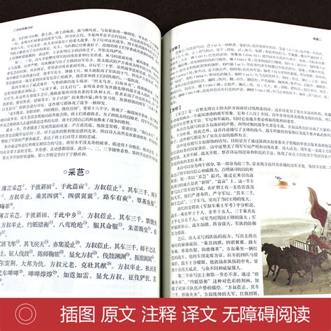 正版注析译注诗经图解详析超值全彩珍藏版诗经正版全诗经全集中华书局楚辞诗经选青少年读物书籍诗经越古老越美好诗经选 虎窝淘