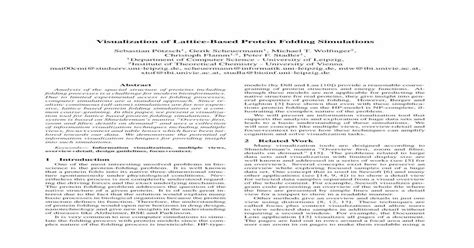 visualization of lattice based protein folding simulations · visualization of lattice based