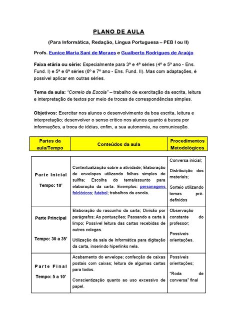Plano De Aula Pronto Competências E Habilidades