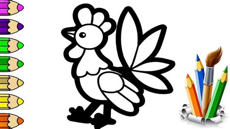 Easy To Draw And Color A Picture Of A Rooster F Cil De Desenhar E