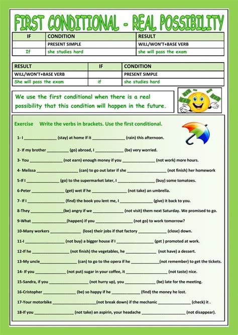 Zero And First Conditional Exercises Images And Photos Finder