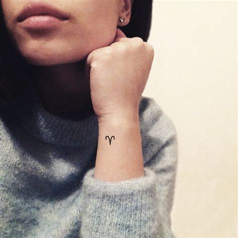 Aries Zodiac Symbol Temporary Tattoo Set Of 3 Etsy India