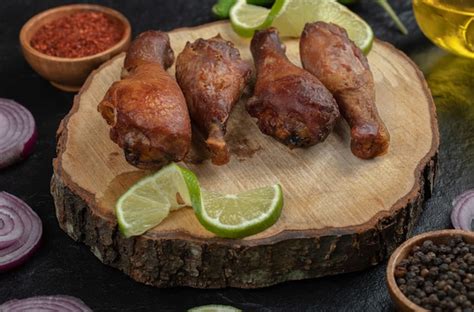 La Photo En Gros Plan De Cuisses De Poulet Grillées Aux épices Photo