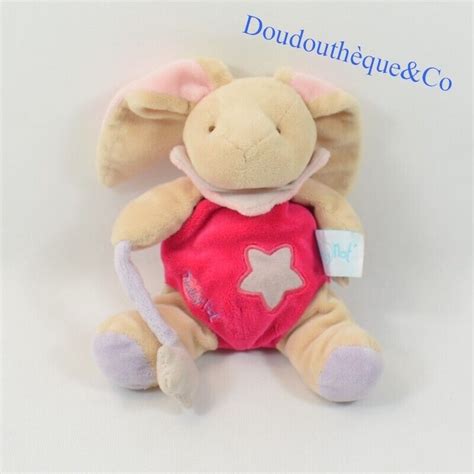 Doudou lapin BABY NAT Luminescent rose beige étoile BN794 19 cm