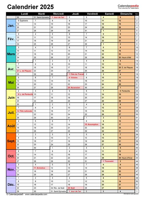 Calendrier Excel Word Et Pdf Calendarpedia