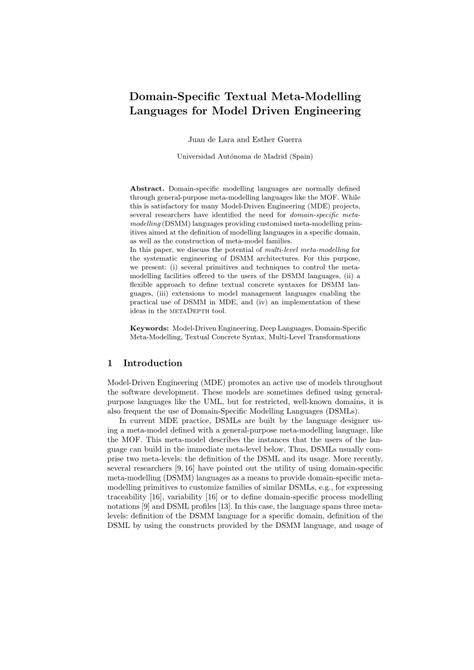 pdf domain specific textual meta modelling languages for model driven engineering