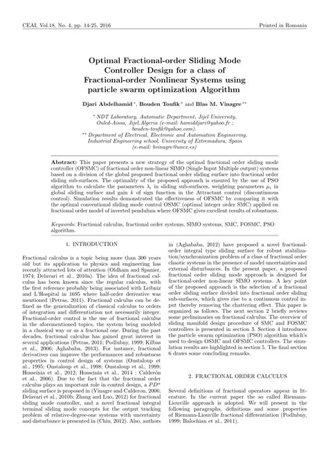 pdf optimal fractional order sliding mode controller design for a class of fractional order