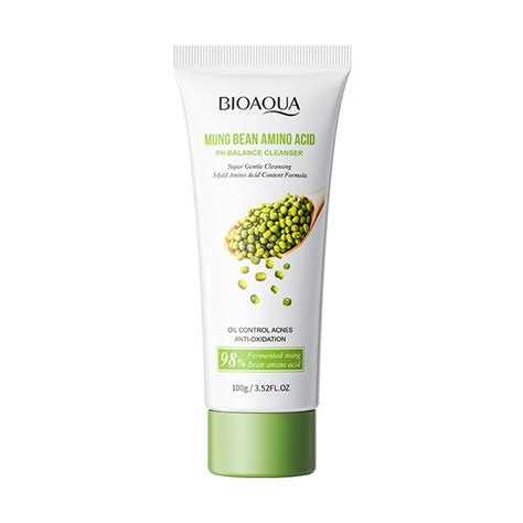 BIOAQUA Mung Bean Amino Acid PH Balance Cleanser Deep Cleansing Gentle