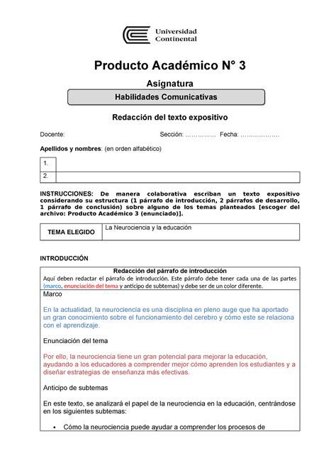 HC PA3 Habilidades Communicativas Producto Academico 3 Producto