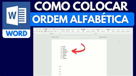 COMO COLOCAR ORDEM ALFABÉTICA no WORD em LISTAS TEXTOS NÚMEROS