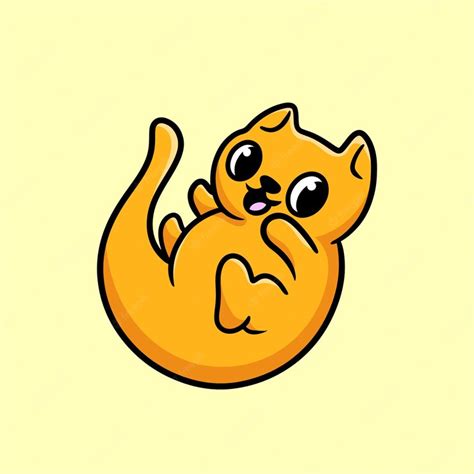 Premium Vector Cat Cartoon Mascot Design Cute Flat Design Logo Funny Happiness