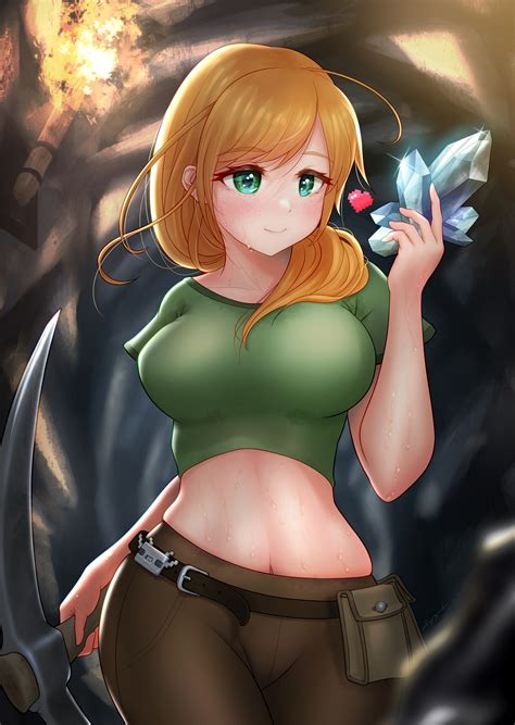 Alex And Axolotl Minecraft Drawn By Syzne Danbooru