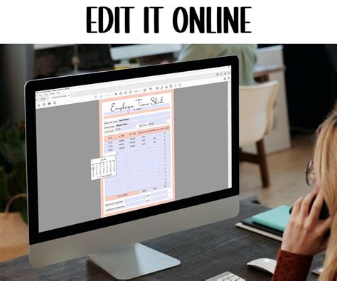 Employee Timesheet Editable I Editable Timesheet I Time Card I Etsy