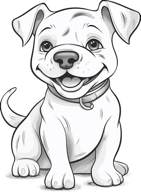 Un Perro De Dibujos Animados Con Un Collar Que Dice Pitbull Vector
