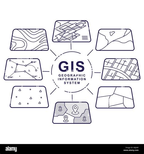 Vector Illustration Of GIS Spatial Data Layers Concept For Stock Vector