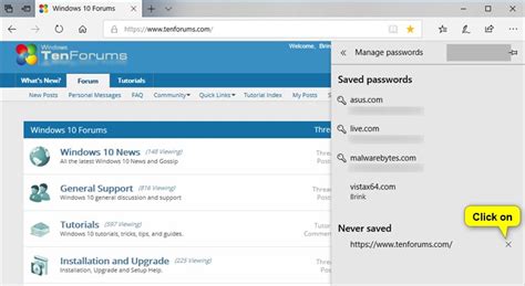 Browsers Email Microsoft Edge Saved Passwords Manage