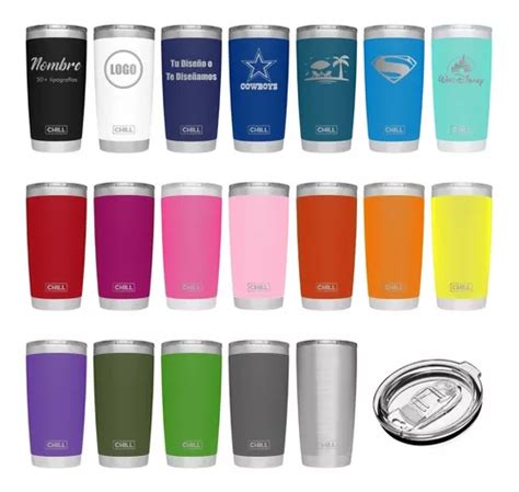 10 Vaso Térmico Chill 20oz Antiderrame Personalizado Láser