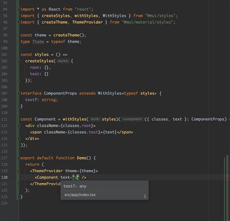 Typescript WithStyles Throws Error Requiring Classes Prop Issue