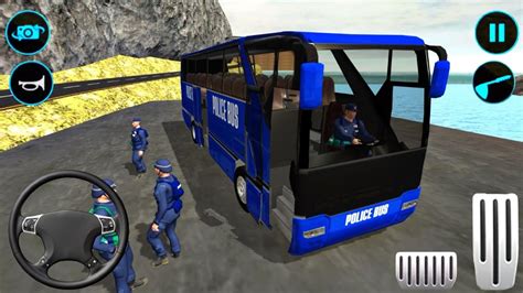 US Police Bus Mountain Driving Simulator Crazy Bus Driving