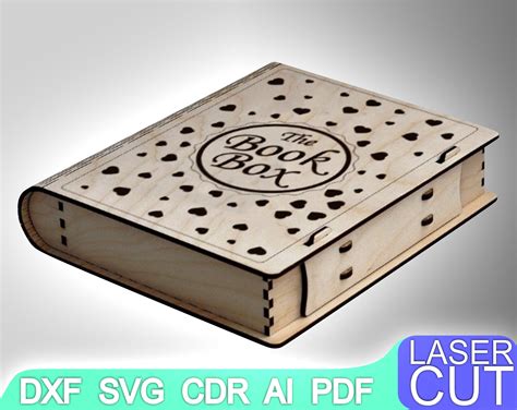 Laser Cut Book Box Laser Cut Files SVG DXF CDR Vector Plans Etsy UK